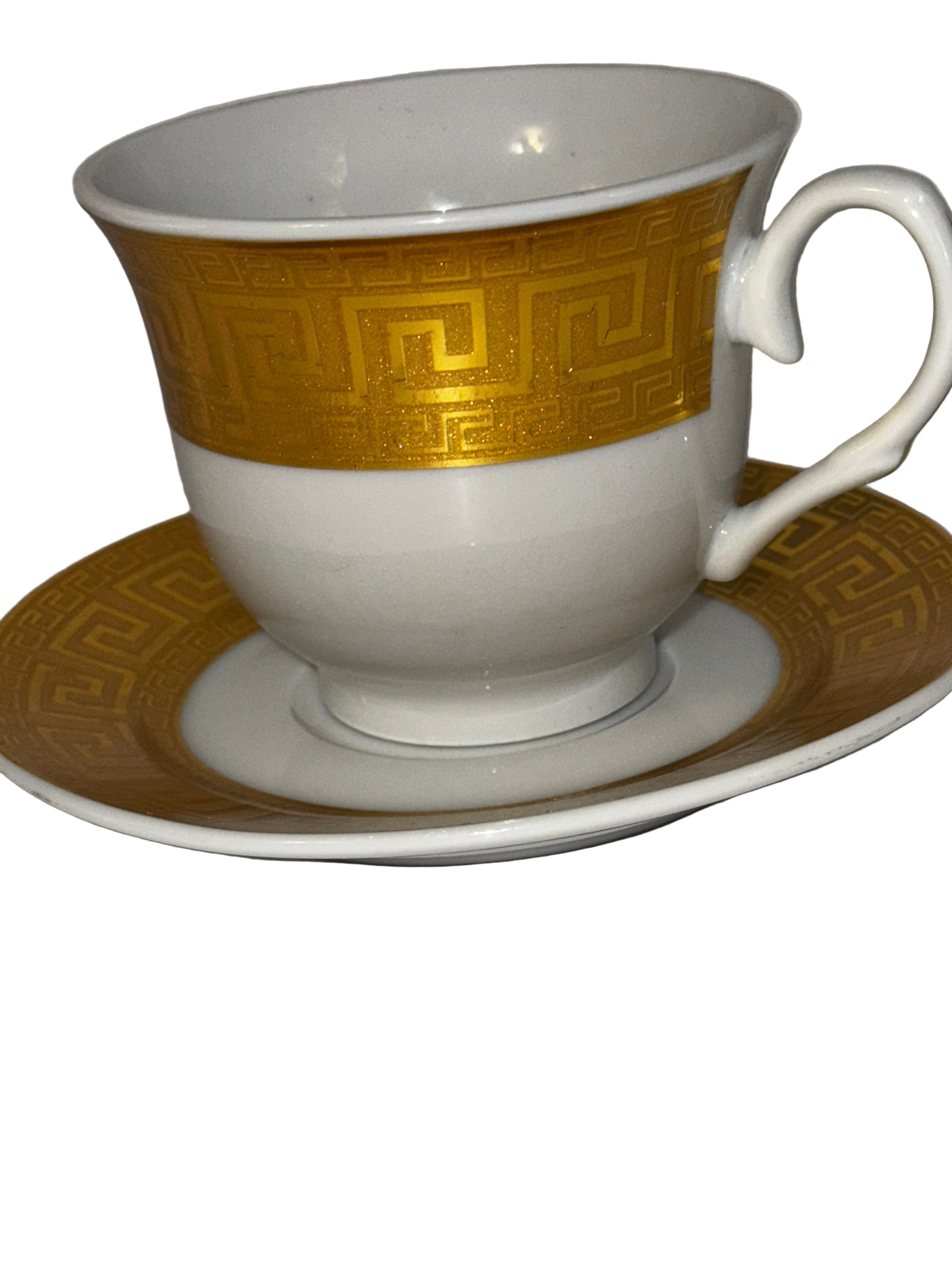 Gold Greek key tea/ coffee cup set – Aegean Home